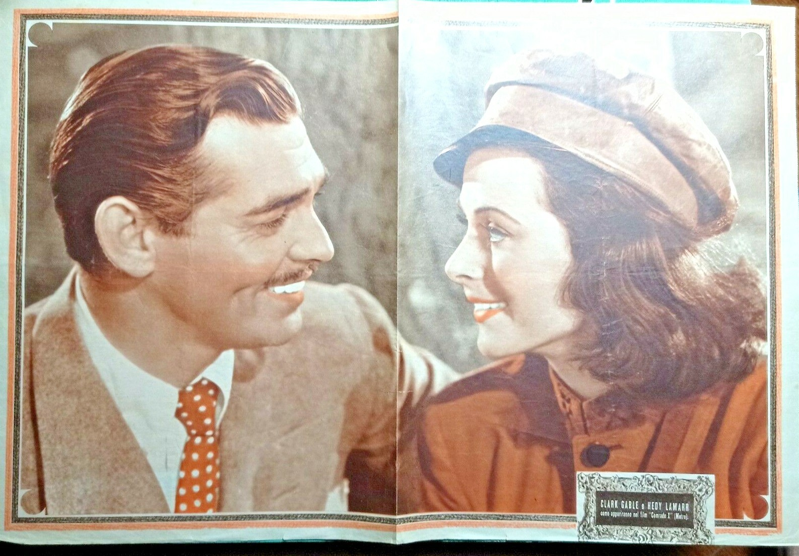 Clark Gable & Hedy Lamarr IN The Film Comrade, Poster CM 25 X CM 36 ...