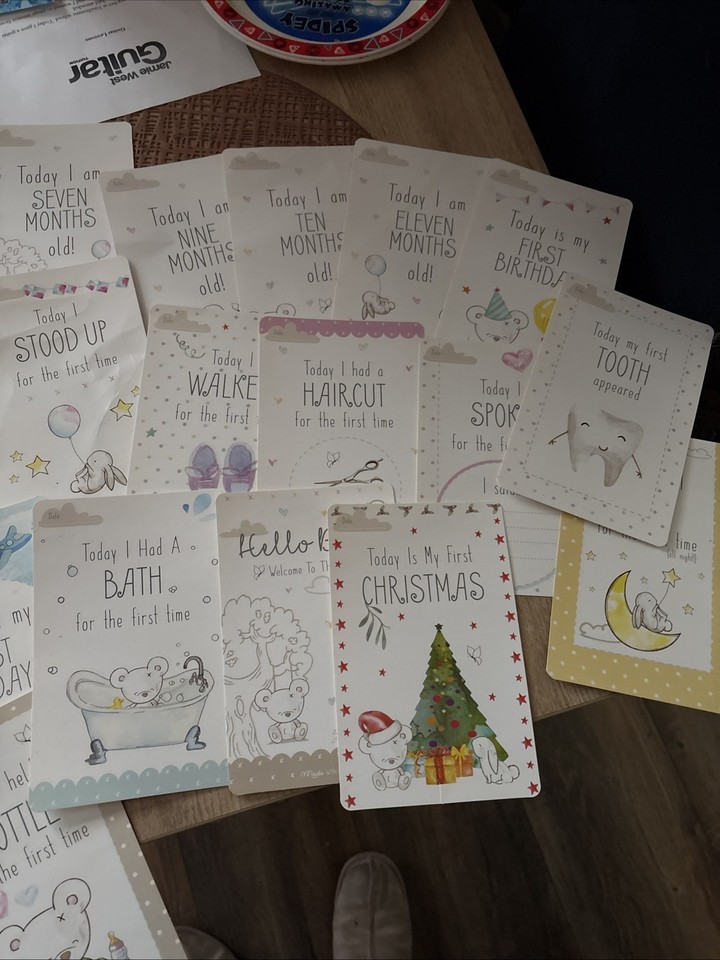 Various Baby Milestones Cards Baby Birth Cards 30 In Total | eBay UK