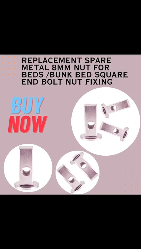 Replacement Spare Metal 8mm Nut for Beds /Bunk Bed Square End Bolt Nut ...