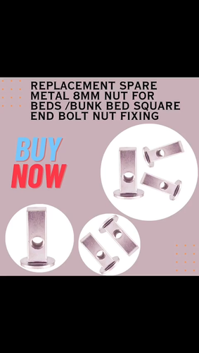 Replacement Spare Metal 8mm Nut for Beds /Bunk Bed Square End Bolt Nut ...