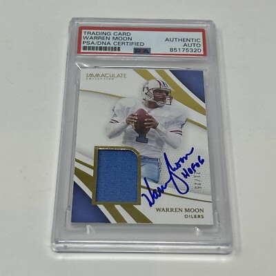 2021 Panini Immaculate NFL Warren Moon Signed Jumbo Patch 21/25 Oilers ...