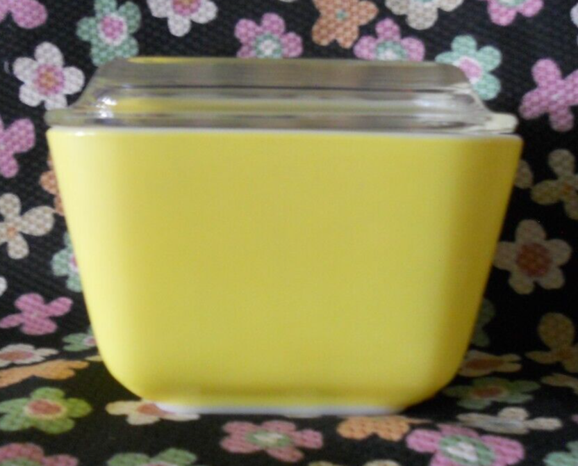 Vintage Pyrex 501 Refrigerator Dish & Clear Lid 501 C Yellow 1 1/2 Cup ...