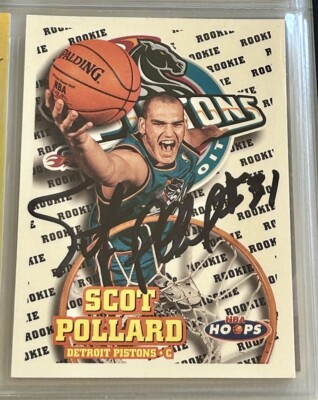 Scot Pollard 1997-1998 NBA Hoops Rookie Signature Signed Autograph AUTO ...