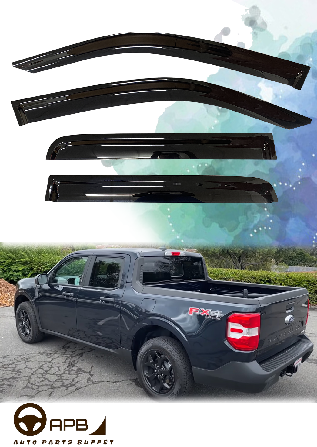 For Ford Maverick 2022-on Deflector Window Visors Guard Vent Weather ...
