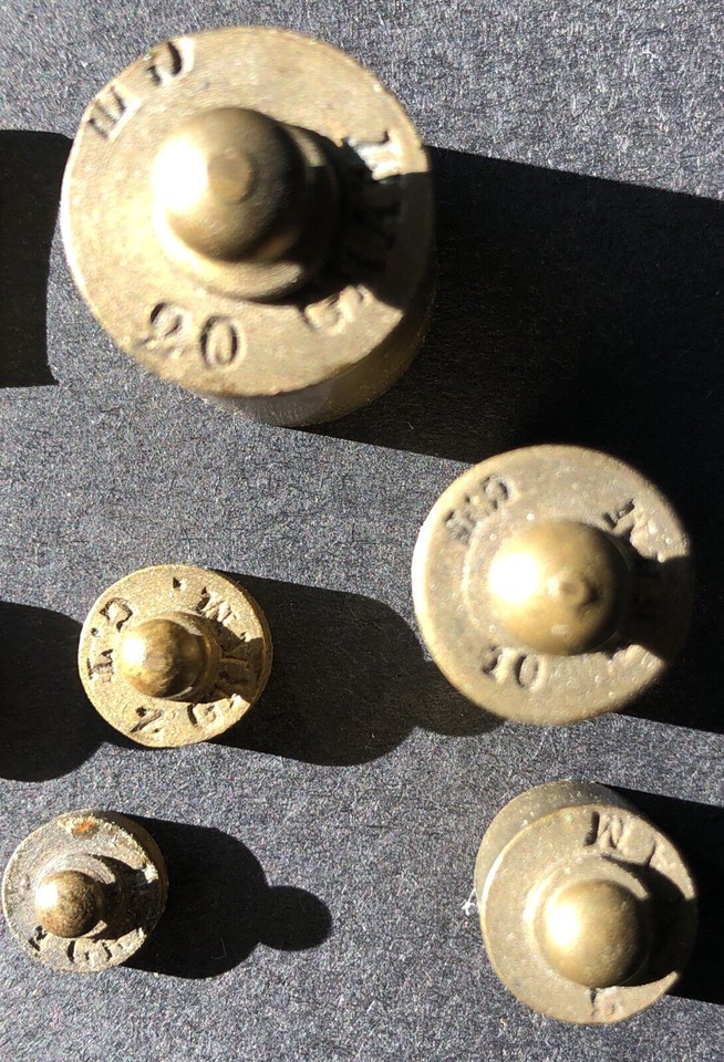Antique Brass Scale Weights W.H. Welch Chicago, Made in France | eBay