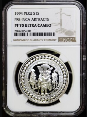 1994 Peru Sol - Pre-Inca Artifacts - Silver Proof NGC PF70 Ultra Cameo ...