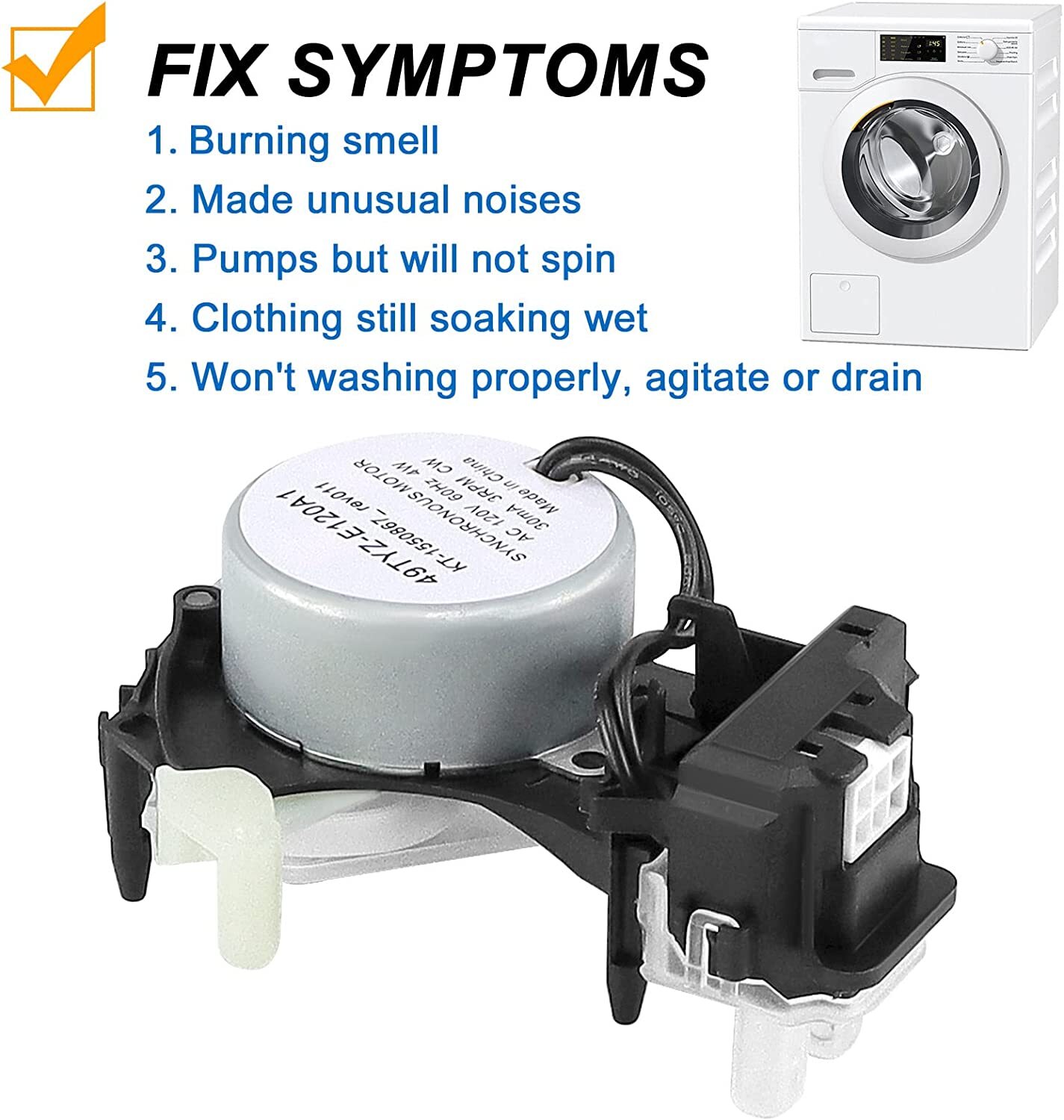 49TYZ-E120A1 Washer Shift Actuator Replace Compatible with Most Washing ...