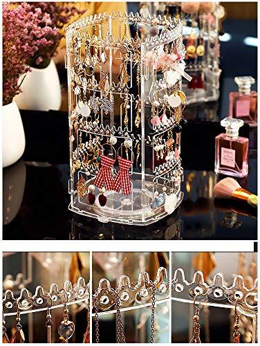 360 Rotating Earring Holder Jewelry Display Stand 4 Layers for Necklace ...