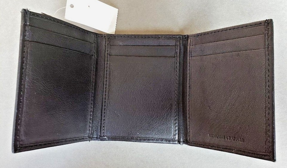 NWT, George trifold wallet, leather, black | eBay