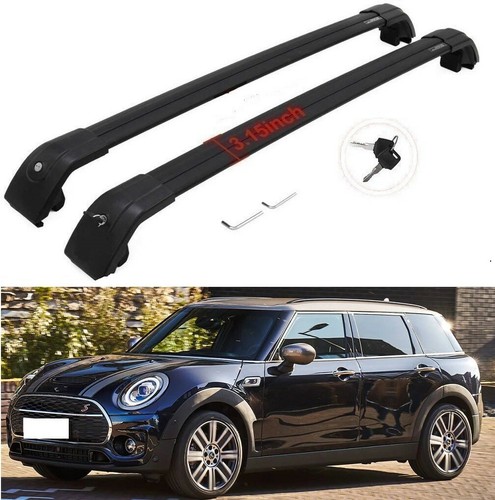 2P black for MINI Clubman 2016-2023 Roof Rack Rail Cross bar luggage ...
