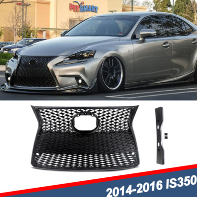 Gloss Black Trim Front Upper+Lower Grille For Lexus IS250 IS350 F Sport ...