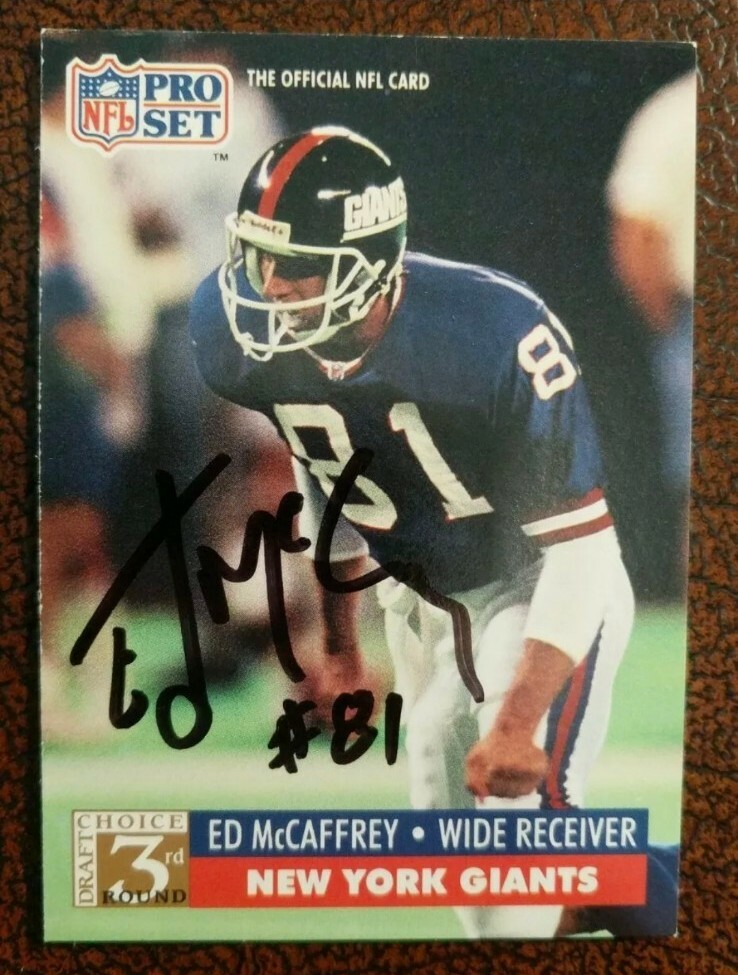 Ed McCaffrey Signed Autographed 1991 Pro Set NFL Card Authentic Giants ...