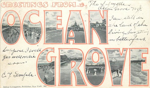 c1905 Postcard Large Letter Greetings Ocean Grove NJ Monmouth County ...