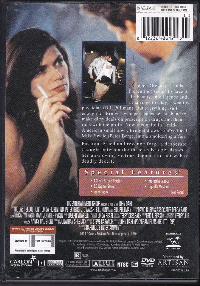 The Last Seduction [DVD] Modern Film Noir Linda Fiorentino Bill Pullman 12236132172 | eBay