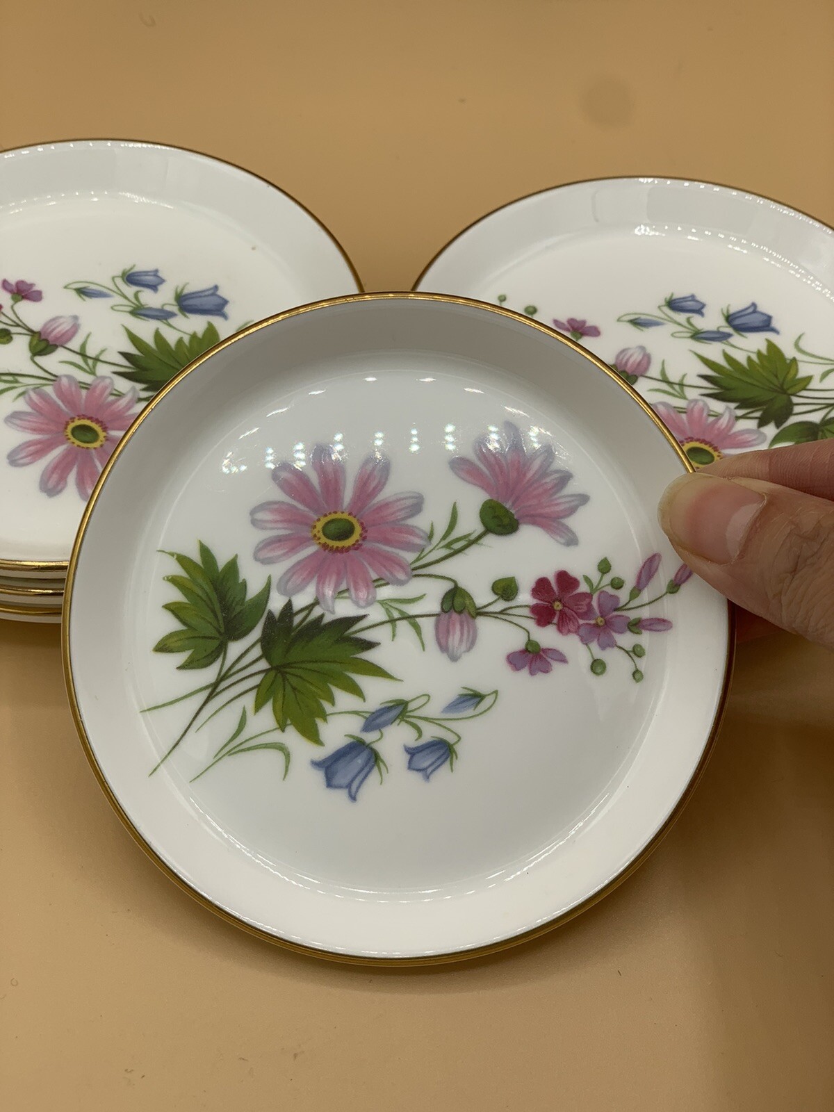 VINTAGE HANDMADE ARISTOCRAT BONE CHINA 6 set Butter DISHES MADE IN ...