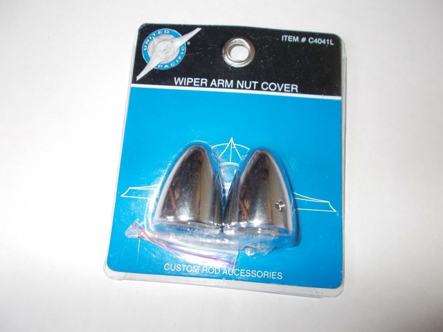 United Pacific Wiper Post Covers Chrome Brass Bullet Style 0.55 ...