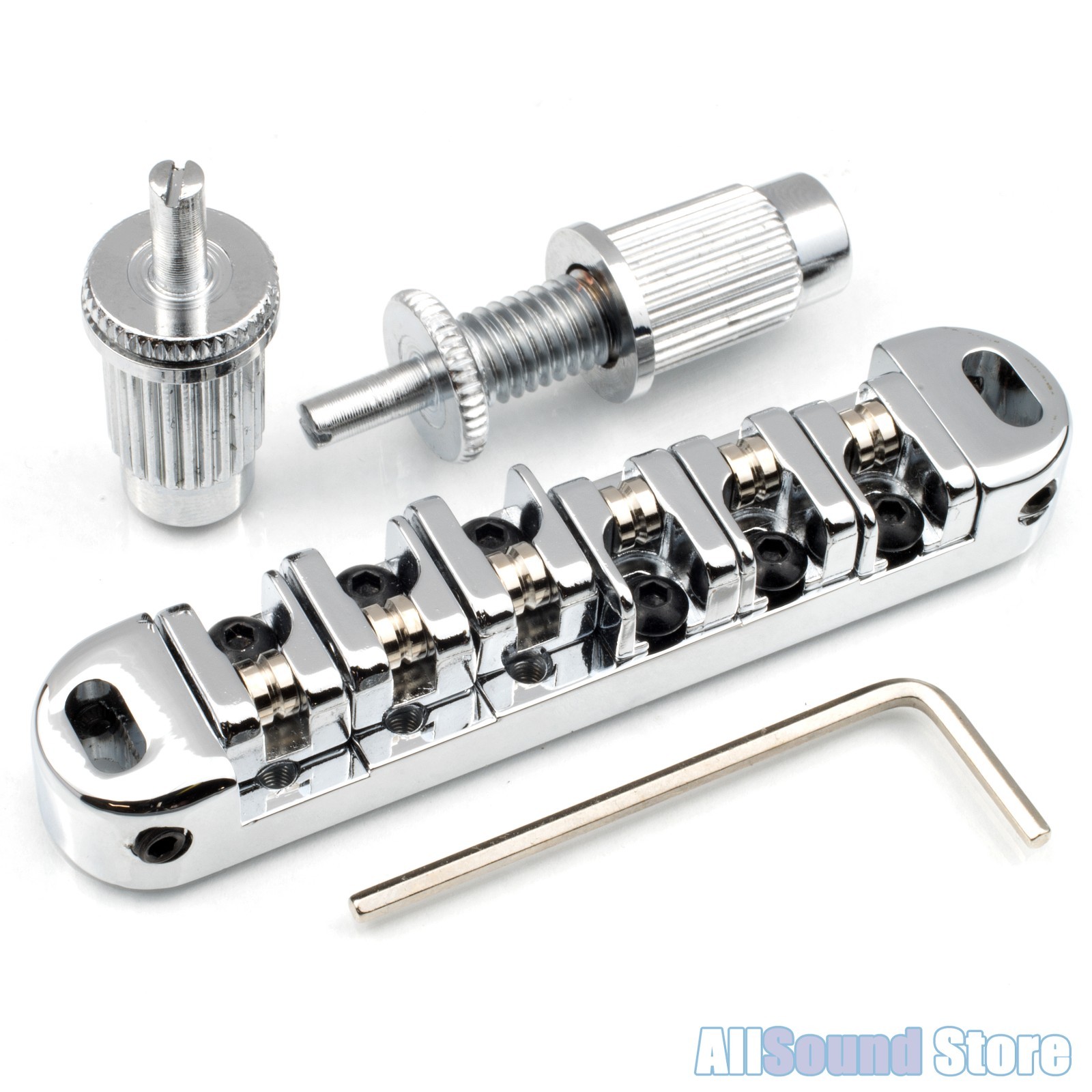 Wilkinson LOCKING ROLLER Bridge for Les Paul® Epiphone® Guitar - CHROME ...