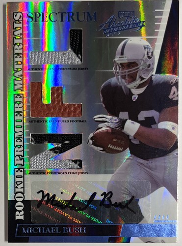 2007 Absolute Michael Bush RPM Spectrum Platinum Patch Ball Auto 50/50 ...