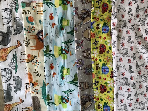 6 = 1 Yard Each Fun Novelty Print JoAnn’s SNUGGLE Cotton Flannel Fabric ...
