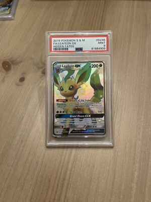 2019 Pokemon Sun & Moon Hidden Fates SV46 Leafeon GX Shiny Vault PSA 9 ...
