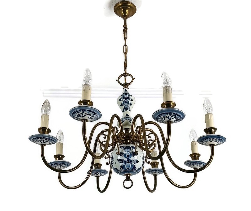 Blue And White Delft Chandelier