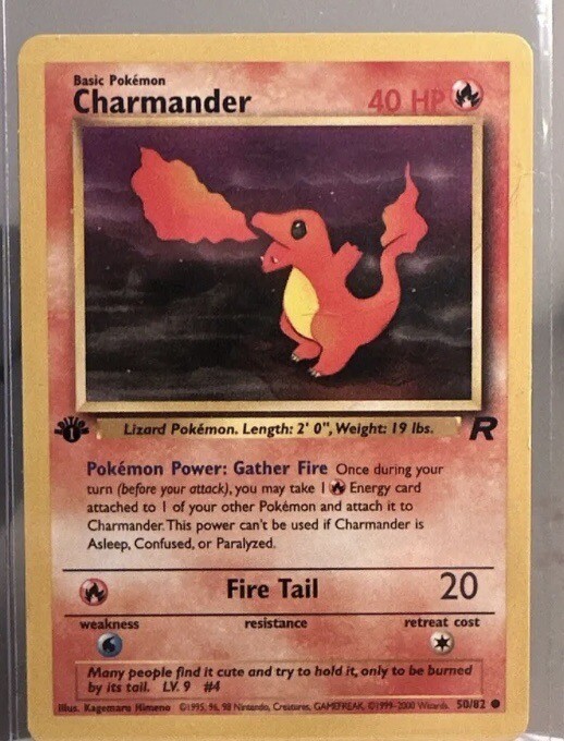 Pokemon Card- Charmander 50/82 1st Edition Team Rocket Common NM | eBay