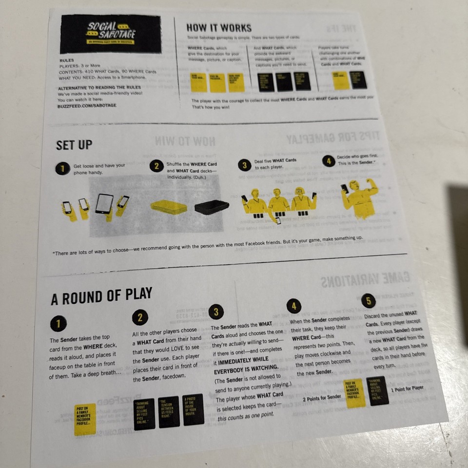 Social Sabotage: An Awkward Party Game by BuzzFeed - Ages 17 & up ...