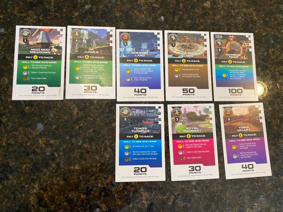 nintendo monopoly gamer mariokart, lot of replacement point cards | eBay