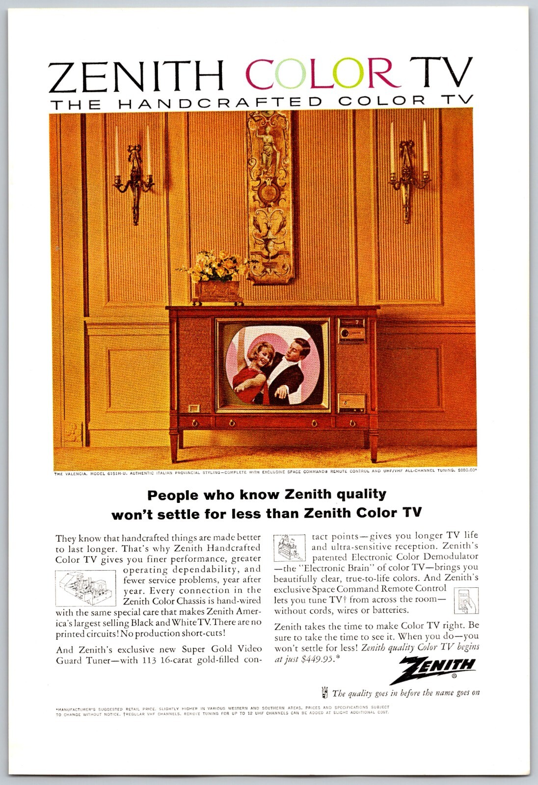 Vintage Print Ad Zenith Color TV Livingroom Console | May 1964 | eBay