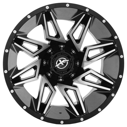 20" XF Off-Road XF-218 Gloss Black & Machined Wheel 20x10 6x135 6x5.5 ...
