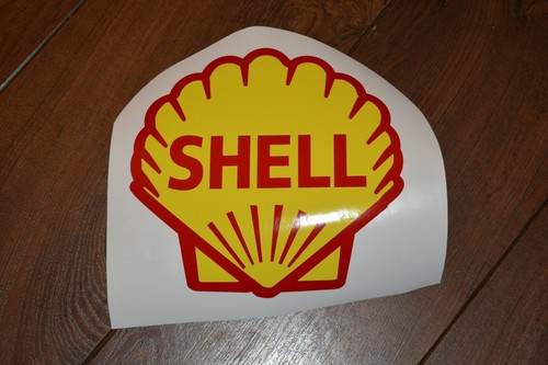 Large SHELL OIL classic car vintage vehicle decal sticker red yellow ...