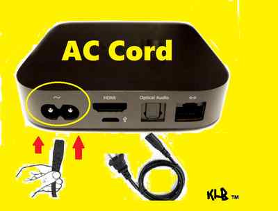 1ST 2ND 3RD GENERATION APPLE TV AC power cord adapter cable plug-in 6 ...