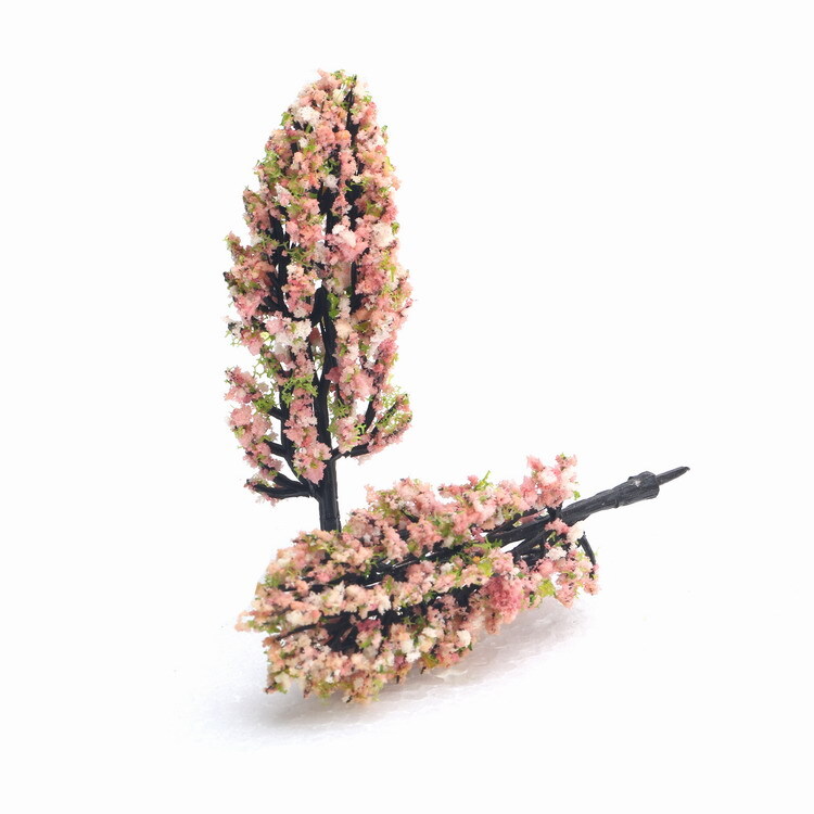 20x Pink Peach Flower Trees Model Train Railway Fairy Garden Spring ...