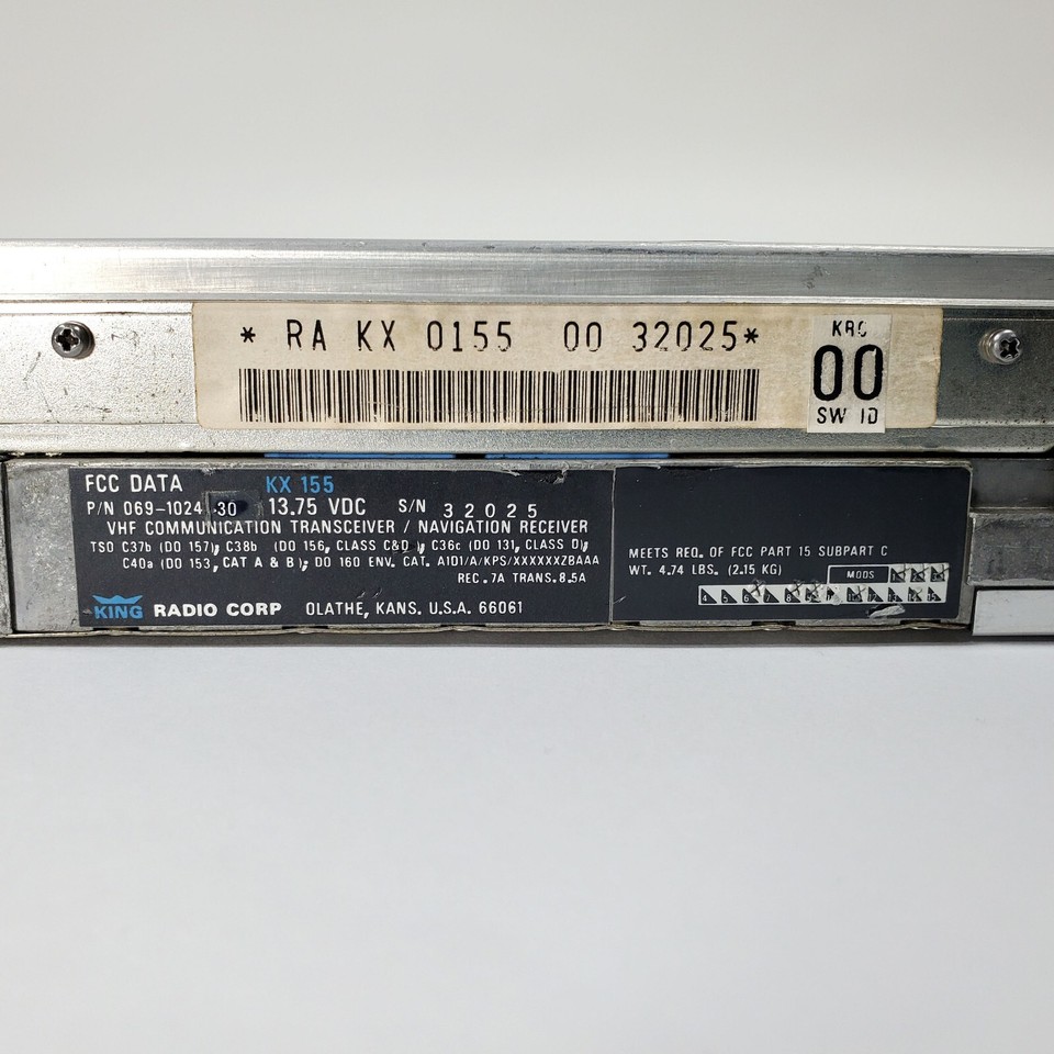 BENDIX/KING KX-155 14V P/N 069-1024-30 NON-GLIDESLOPE with FAA FORM ...