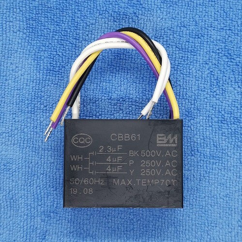 New CBB61 2.3uF+4uF+4uF 500V/250V AC 5 wire BM Capacitor for Ceiling ...