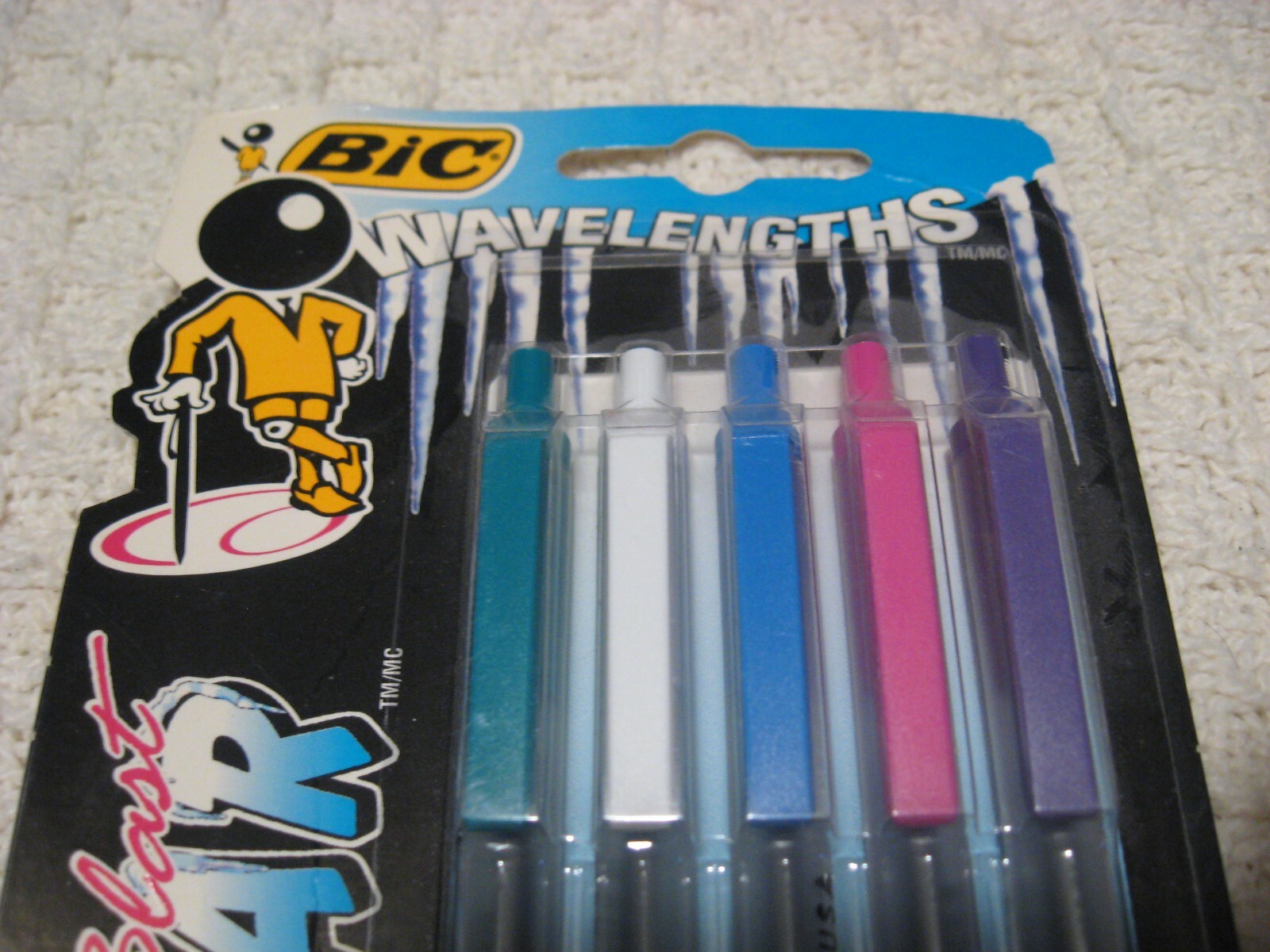 Vintage 90's 1994 BIC Polar Blast Wavelengths BLUE Ink 5 Pack Pens NEW ...