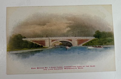 Vintage Minnesota MN Minneapolis Park Bridge Lake Calhoun Lake of Isles ...