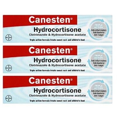 3 x Canesten Hydrocortisone Cream - 15g Requires Completion of a ...