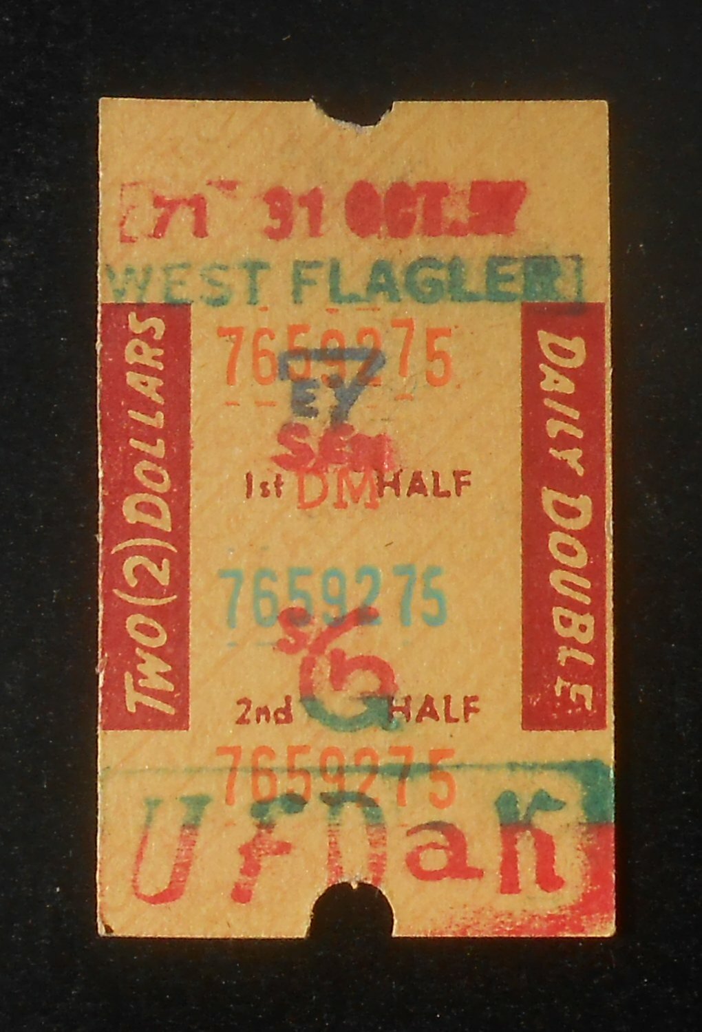 1957 Daily Double Automatic Totalisator Co. West Flagler Dog Race Track ...