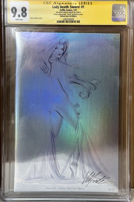 Lady Death Sworn #1 CGC SS 9.8 Defiant Holofoil Ed. Signed Monte Moore ...