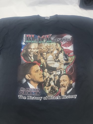 Mens 5xl Black History Month 365 Rap Tees Double Sided T Shirt Obama ...
