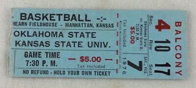 1976 02/07 Oklahoma State at Kansas State Basketball Ticket Stub | eBay