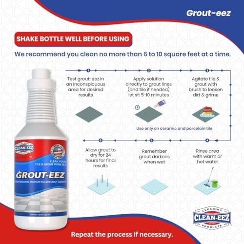 Clean-eez Grout Cleaner 2 Pack with Free Stand-Up Brush - Stain Remover ...