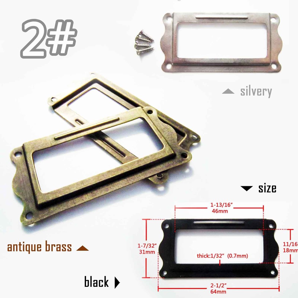 6/12/48pcs Cabinet Drawer Door Tag Label Pull Frame Handle File Name ...