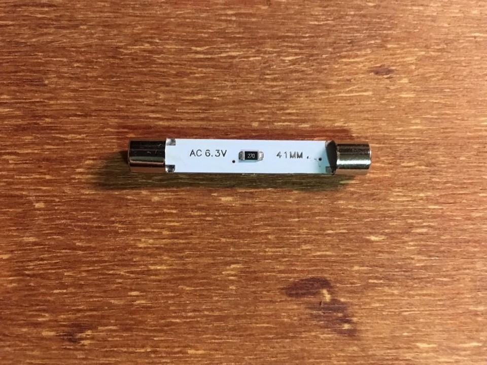 (10)WARM WHITE 41MM-LED FUSE LAMPS/ 6.3V/RECEIVERS 400,500C,600.800 ...