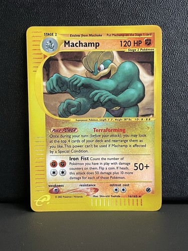 Machamp 16/165 Ultra Rare Reverse Holo Base Set Expedition Pokemon Card ...
