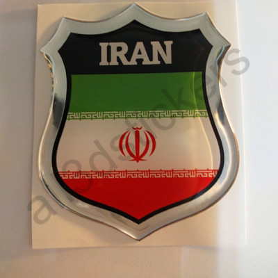 Sticker Iran Emblem 3D Resin Domed Gel Iran Flag Vinyl Decal Car Laptop ...