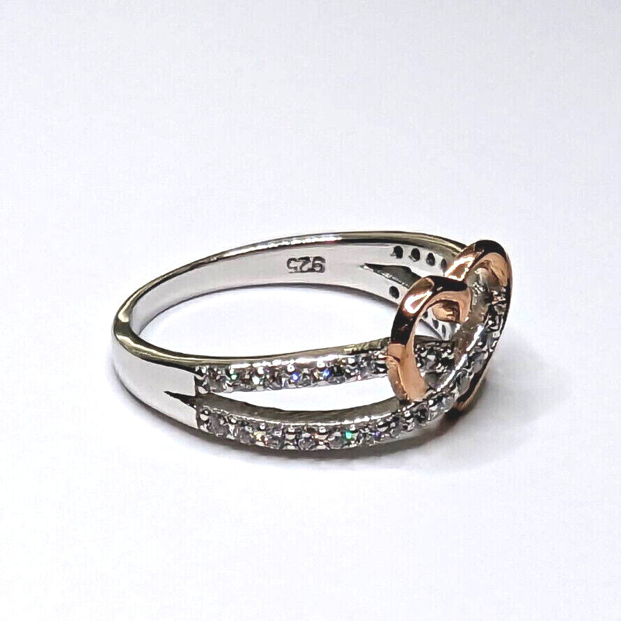 Sterling Silver Infinity Love Heart Clear CZ Promise Ring NEW | eBay