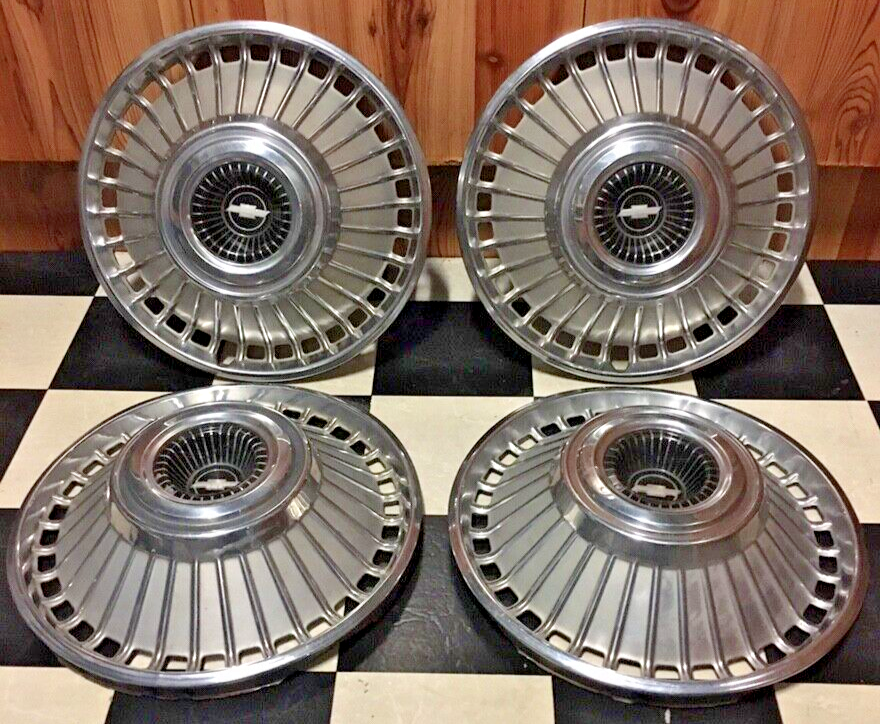 4 VINTAGE 1963 1964 CHEVROLET CHEVY BELAIR IMPALA CORVAIR HUBCAPS WHEEL ...