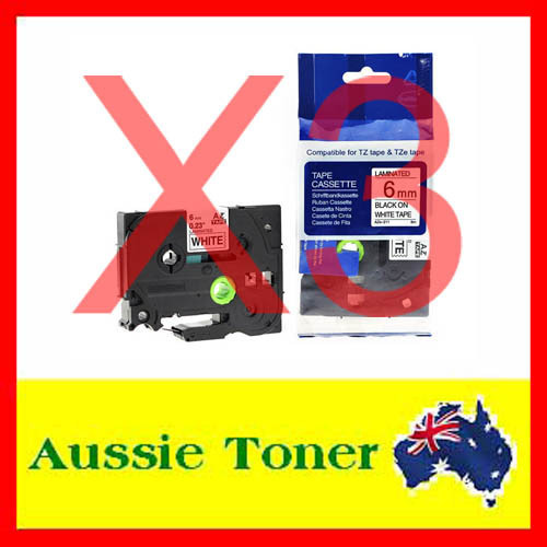 3x Laminated Label Tape For Brother TZe211 TZ211 PTouch Black on White ...